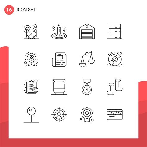 user interface pack of 16 basic outlines of award devices delivery data