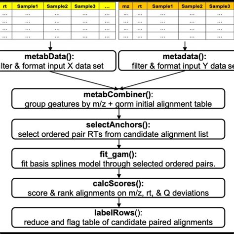 Metabcombiner Workflow With Associated Function Names Download