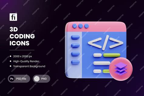 Premium Psd 3d Illustration Coding Code Compiler