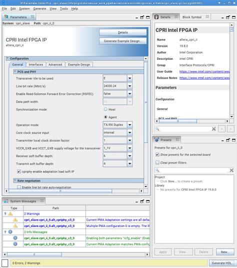 22 Generating Acpri Intel® Fpga Ip