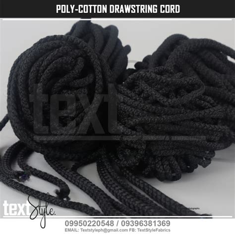 Textstyle Black Polyester Cotton Round Drawstring Cord 2 5mm 4mm 5mm