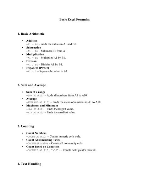 Excel For Data Analytics Basic Excel Formulasdocx