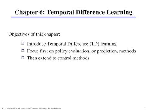 Ppt Chapter 6 Temporal Difference Learning Dokumen Tips