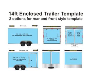 Enclosed 18ft Trailer Vector Template