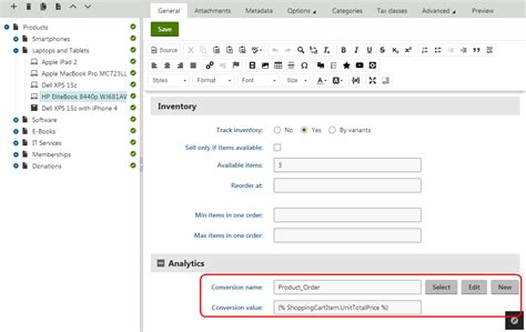 Configuring Logging Of Actions As Custom Conversions Kentico