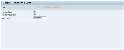 FCOM RULE USER PBV SAP Tcode Display Rule For A User