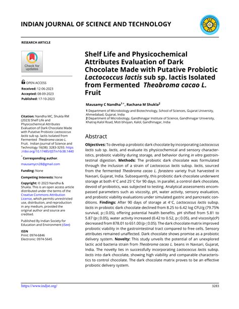 Pdf Shelf Life And Physicochemical Attributes Evaluation Of Dark