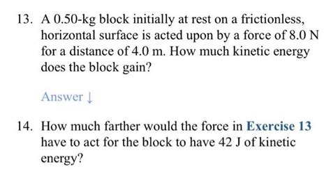 Solved A Kg Block Initially At Rest On A Chegg