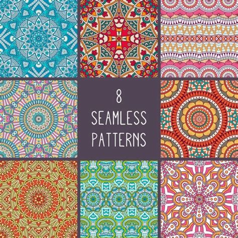 Free Vector Boho Style Patterns Collection