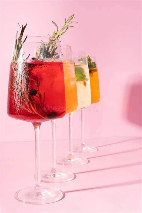 Summer Alcoholic Cocktails With Ice Relaxing Refreshing Drinks For Hot