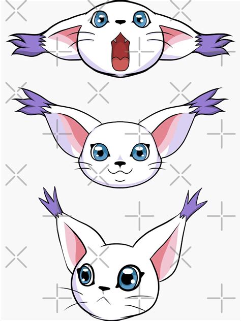 Cute Gatomon Face Sticker For Sale By Flotziel Id Redbubble