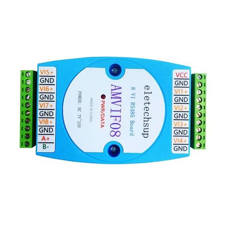 Eletechsup DC 12V 24V 8CH 4 20mA 0 20mA 0 10V To RS485 Current Voltage ADC Collector MODBUS RTU