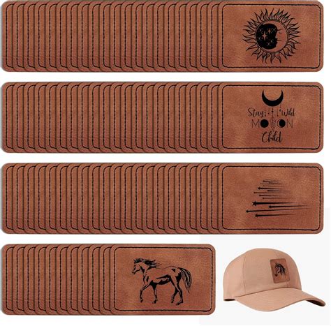 Zynery 80 Pcs Blank Leatherette Patches With Hot Melt