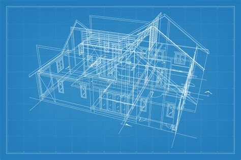 3d Render Of Building Wireframe Structure Perspective Wireframe Of House Exterior Abstract