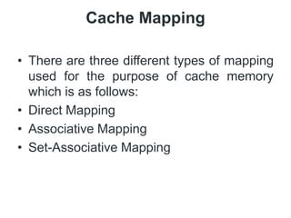 Cache Memory Pptx Data Storage And Warehousing Computing