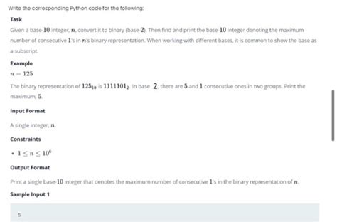 Solved Write The Corresponding Python Codo For The