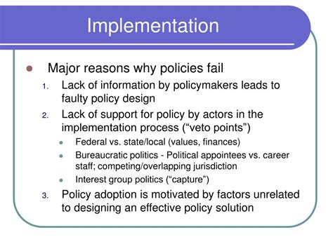 Ppt Policy Formulation Adoption And Implementation Powerpoint Presentation Id 5410