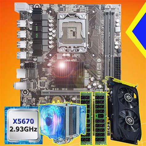 Discount Motherboard Bundle HUANAN ZHI X58 Motherboard With CPU Xeon X5670 2 93GHz RAM 16G 2 8G