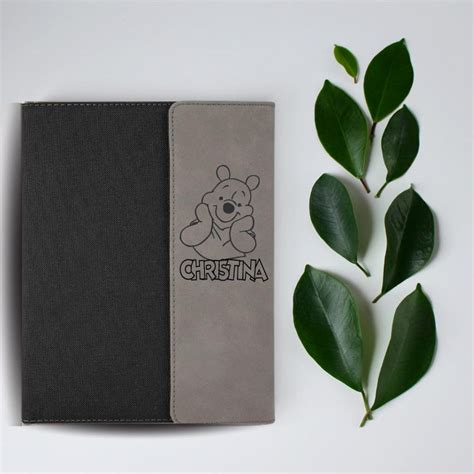 Cute Custom Name Portfolio Personalized Monogram Padfolio Funny Characters Engraved Leather