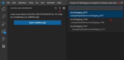 Explore The Vs Code Extension Getting Started Vs Code Extension Latest Silicon Labs