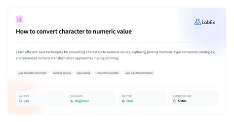 How To Convert Character To Numeric Value Labex
