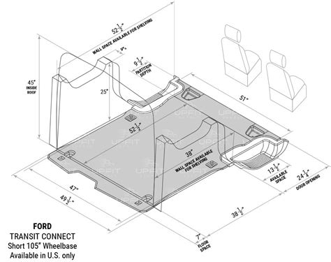 Ford Transit Connect Short Wb Interior Cargo Measurements Upfit Supply