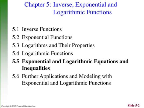 ppt chapter 5 inverse exponential and logarithmic functions