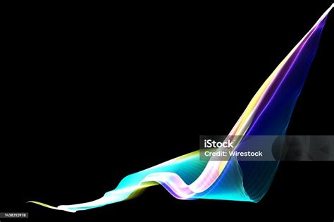 복사 공간이 있는 검은색 배경에 홀로그램 무지개 물결 디자인의 디지털 렌더링 0명에 대한 스톡 사진 및 기타 이미지 0명 3차원 형태 개념 Istock