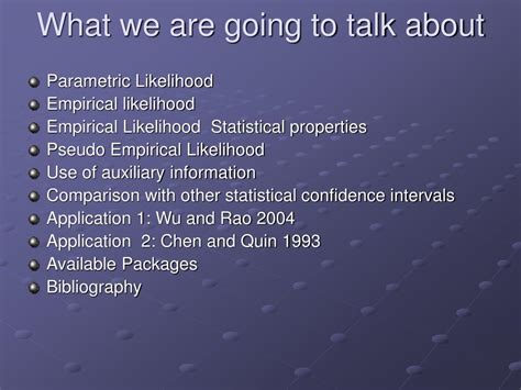 Ppt Empirical Likelihood Powerpoint Presentation Free Download Id421156