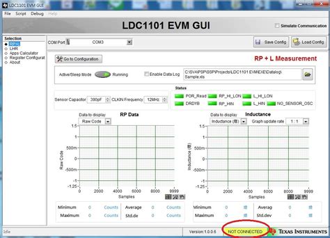 LDC1101EVM LDC1101 EVM GUI Issue Sensors Forum Sensors TI E2E Support Forums
