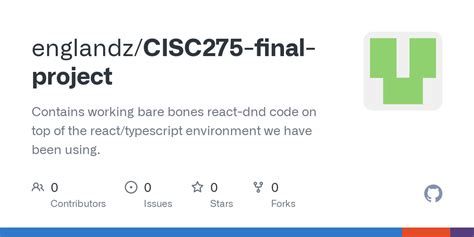 Github Englandzcisc275 Final Project Contains Working Bare Bones