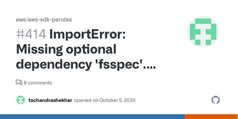 Importerror Missing Optional Dependency Fsspec Use Pip Or Conda To
