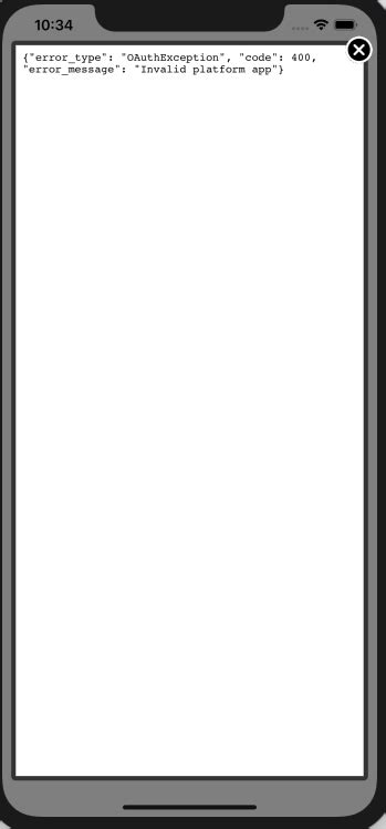 Getting Errortype Oauthexception While Trying To Login Using React