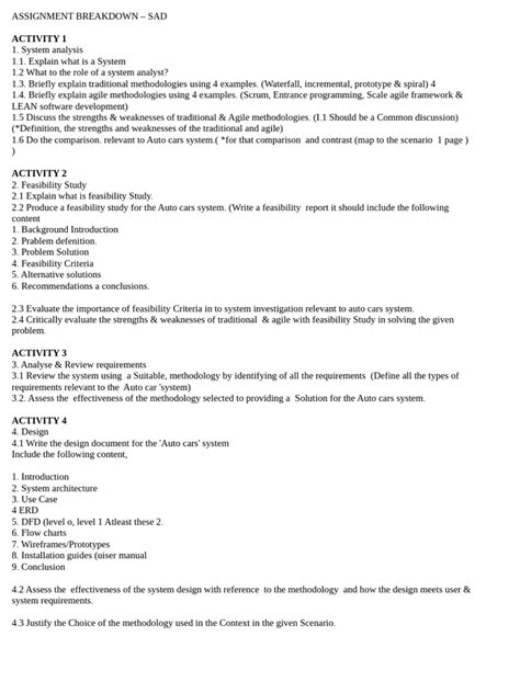 Assignment Breakdown Pdf Software Development Process Agile