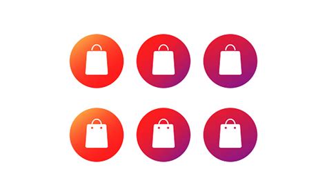 쇼핑백 아이콘 세트 응용 프로그램 웹 응용 프로그램에 대한 소셜 미디어 개념의 버튼 에코 페이퍼 백 핸드백 아이콘 벡터 그림입니다 Eps10 Brand Name Online