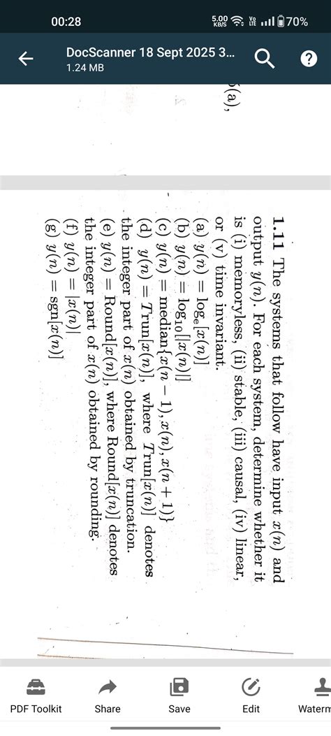 111 The Systems That Follow Have Input Xn And Output Yn For Each Sy