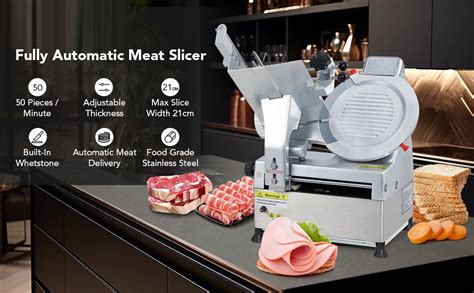 Automatic Meat Slicer 550w Meat Slicer Commercial With 12 Carbon Steel Blade 0～14