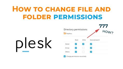 Setting File And Directory Access Permissions Plesk Hosting Youtube