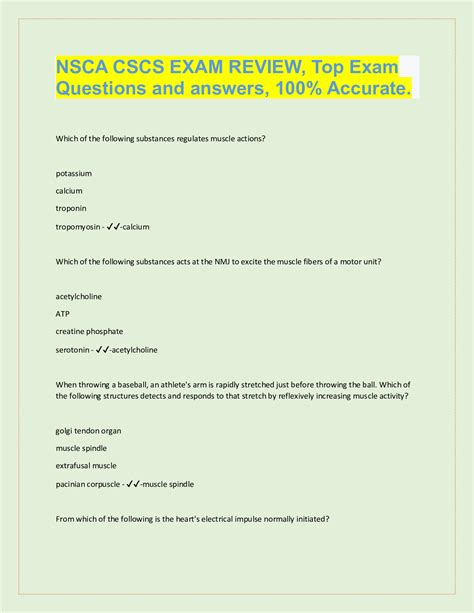 Nsca Cscs Exam Review Questions And Answers 2022 2023 Scholarfriends