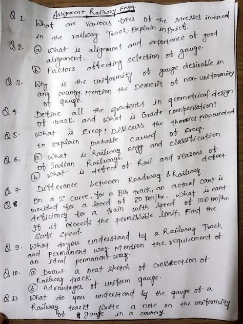 assignment railway engineering pdf