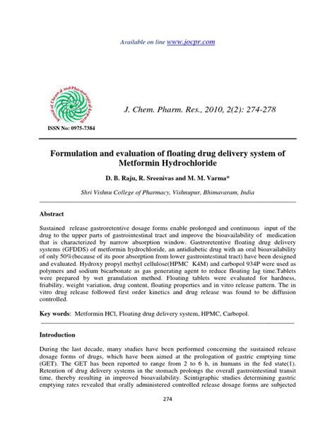 Formulation And Evaluation Of Floating D Pdf