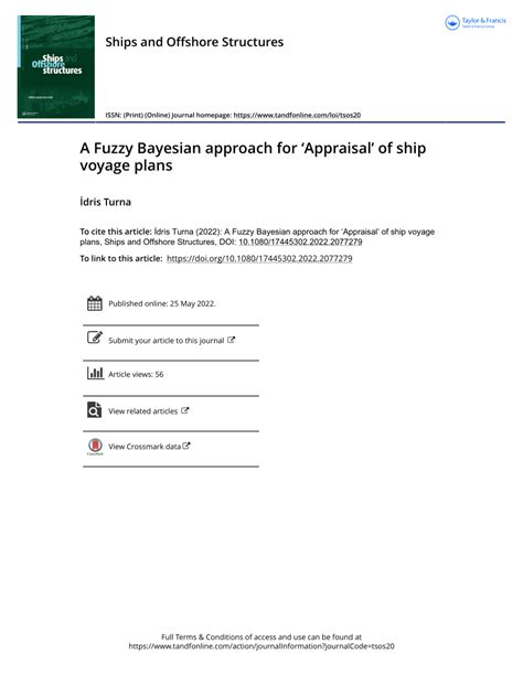 Pdf A Fuzzy Bayesian Approach For ‘appraisal Of Ship Voyage Plans