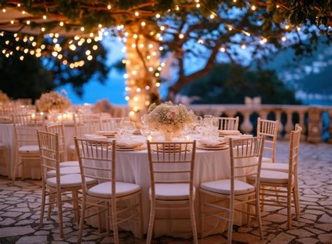 Premium Photo Formal Dinner Table Set Up Under A Tree