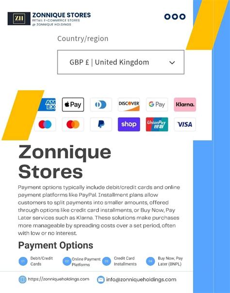 Payment Options On Zonnique Stores Zonnique Holdings Zonnique