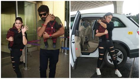 Nayanthara Vignesh Shivn Spotted With Their Twins At Mumbai Airport Watch Hindustan Times