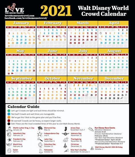 Disney Crowd Calendar 2021 Printable Word Searches