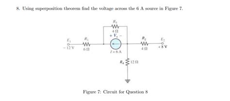 Solved Using Superposition Theorem Find The Voltage Chegg