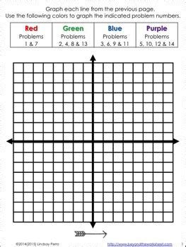 Graphing Linear Equations With Color Worksheet Graphing Linear Equations Linear Equations