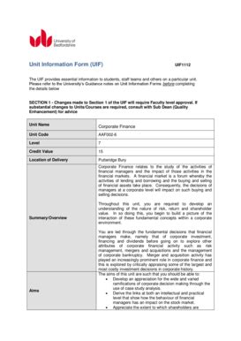 Fillable Online Unit Information Form UIF UIF University Of Bedfordshire Fax Email Print