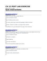 CH POST LAB EXERCISE Docx CH POST LAB EXERCISE Started Feb At Pm Quiz